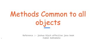 Joshua bloch effect java chapter 3 | PPTX