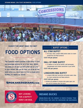 Spokane Indians Ticket Information Booklet | PDF