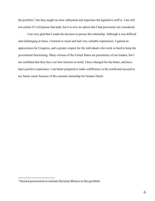 Senate Internship Portfolio | PDF