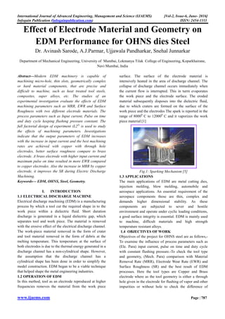 effect of electrode material and geometry on edm performance for ohns dies steel | PDF ...