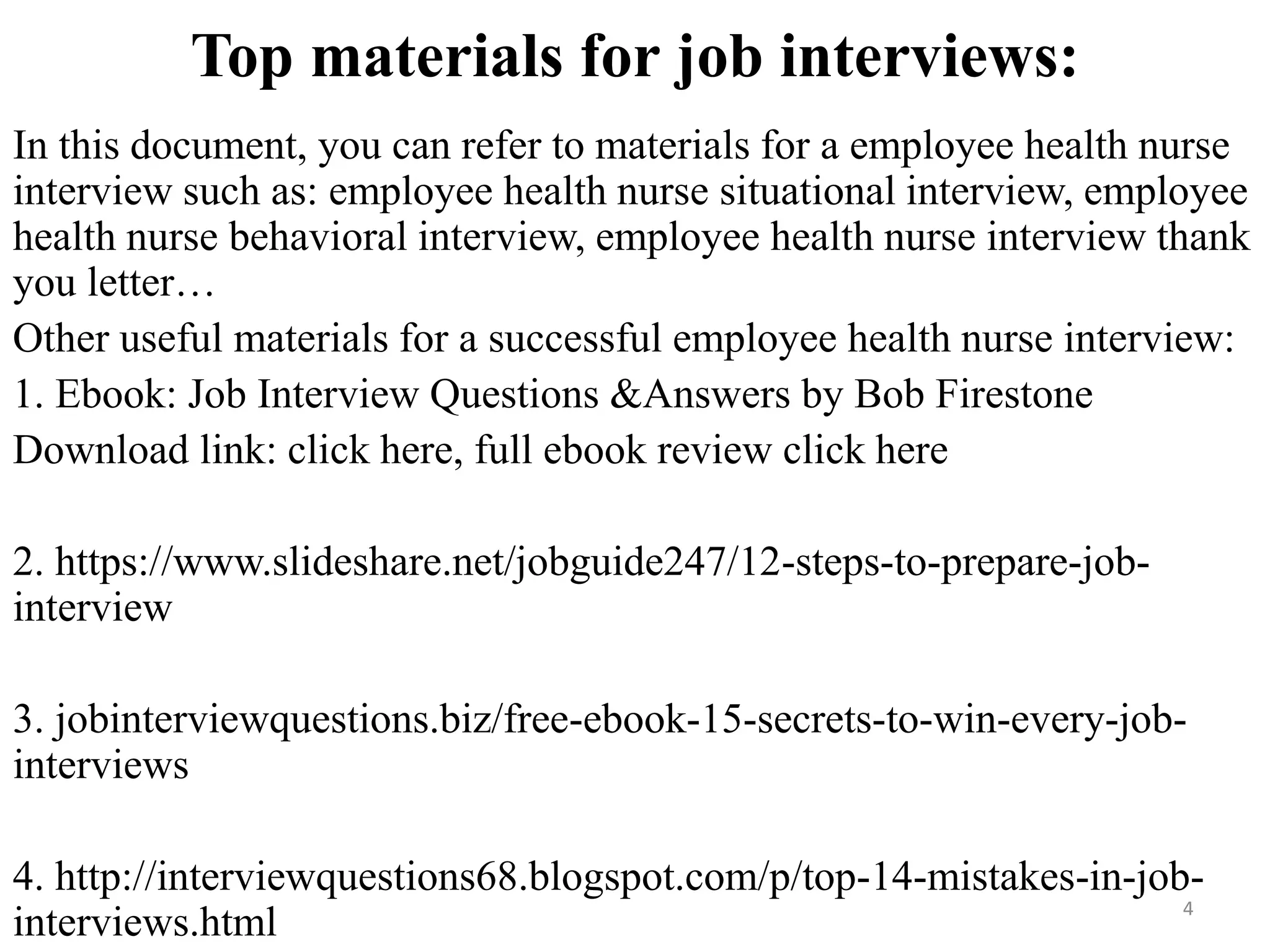 40 employee health nurse interview questions and answers pdf | PPT