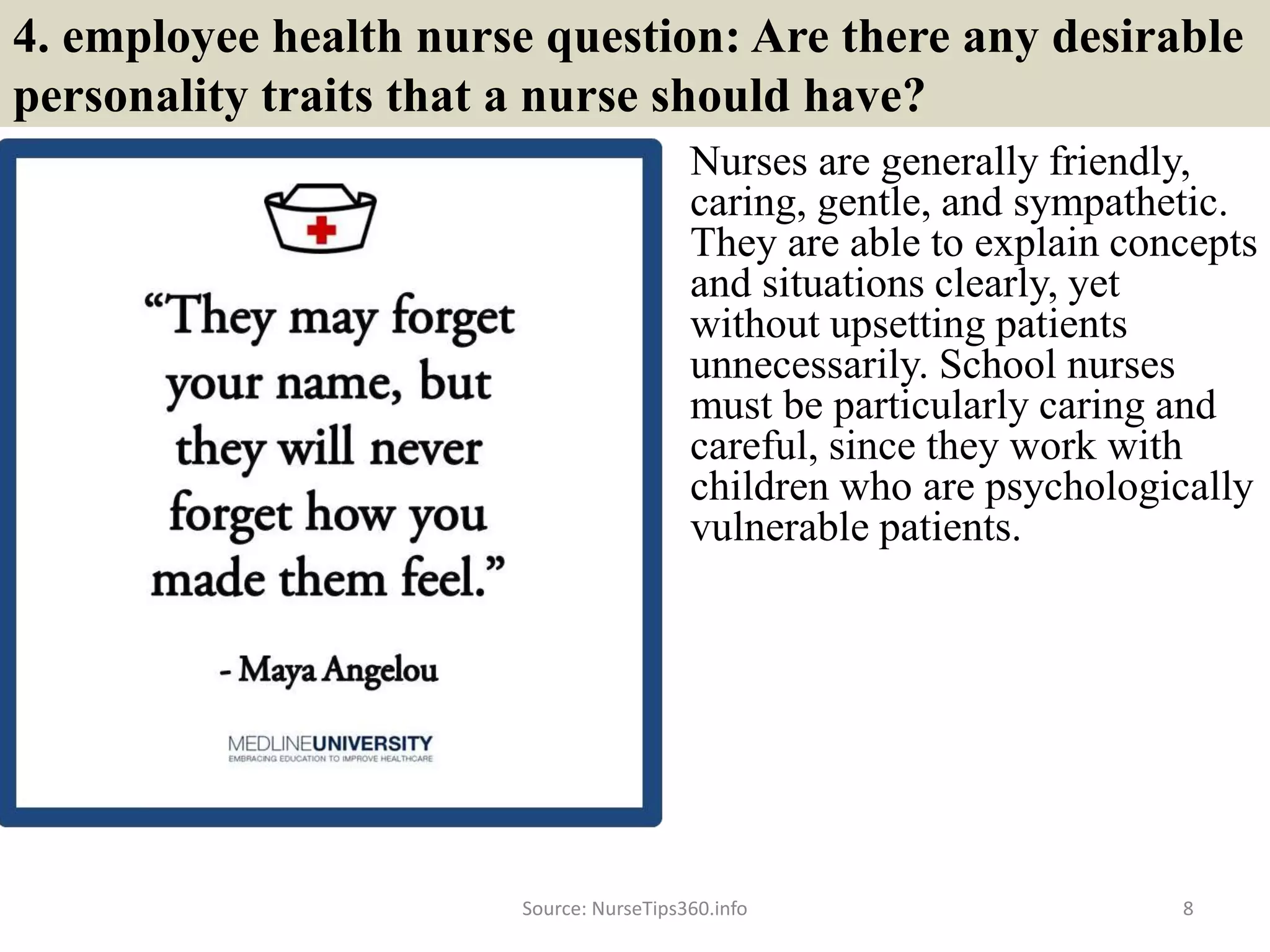 40 employee health nurse interview questions and answers pdf | PPTX