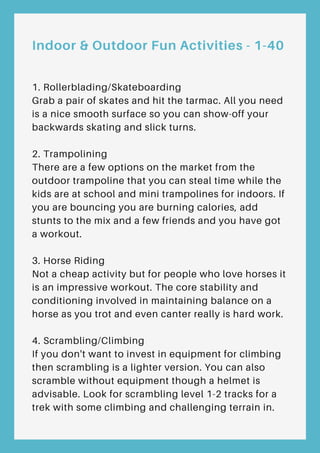 40 Ways To Exercise That Do Not Need A Gym | PDF