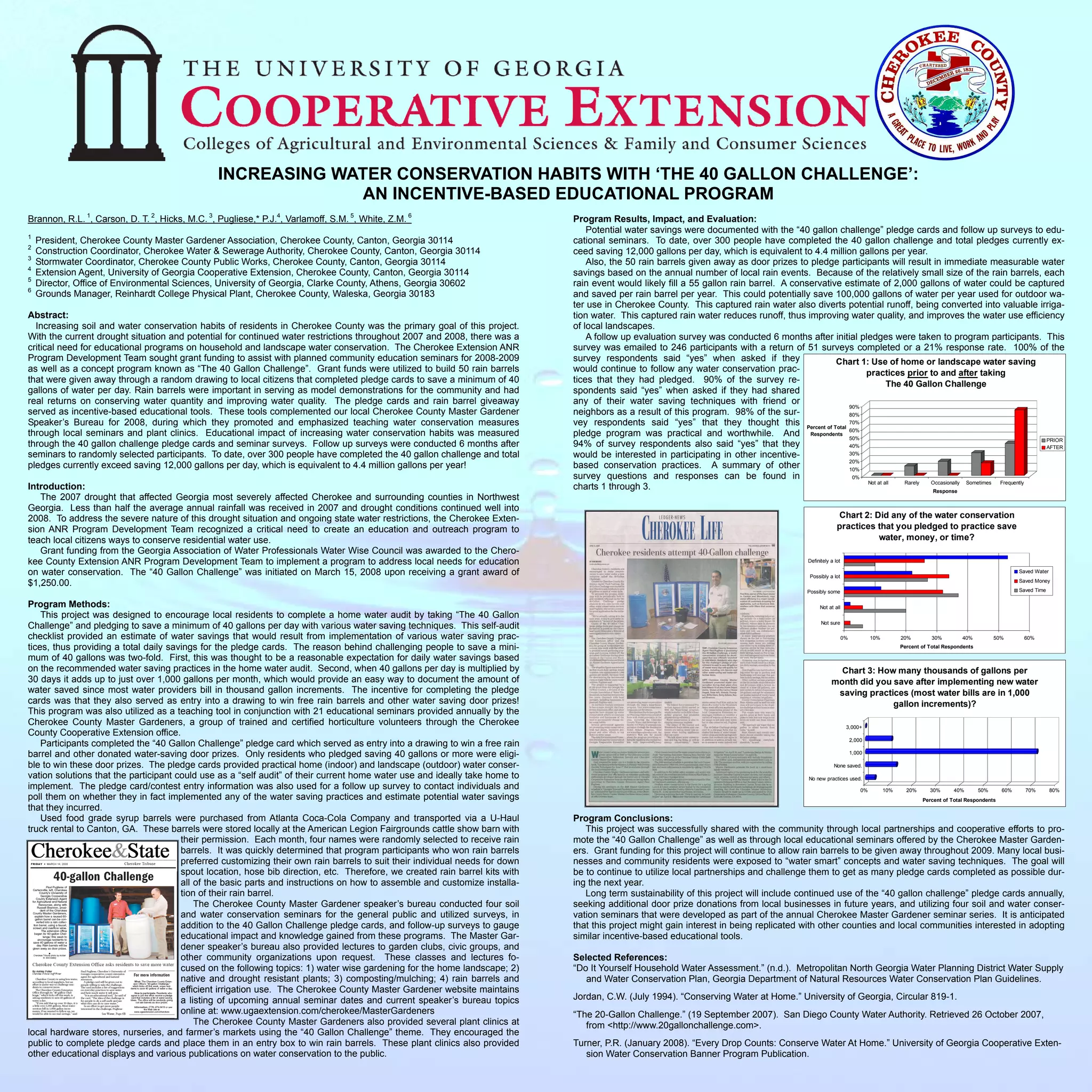 INCREASING WATER CONSERVATION HABITS WITH ‘THE 40 GALLON CHALLENGE’ | PDF