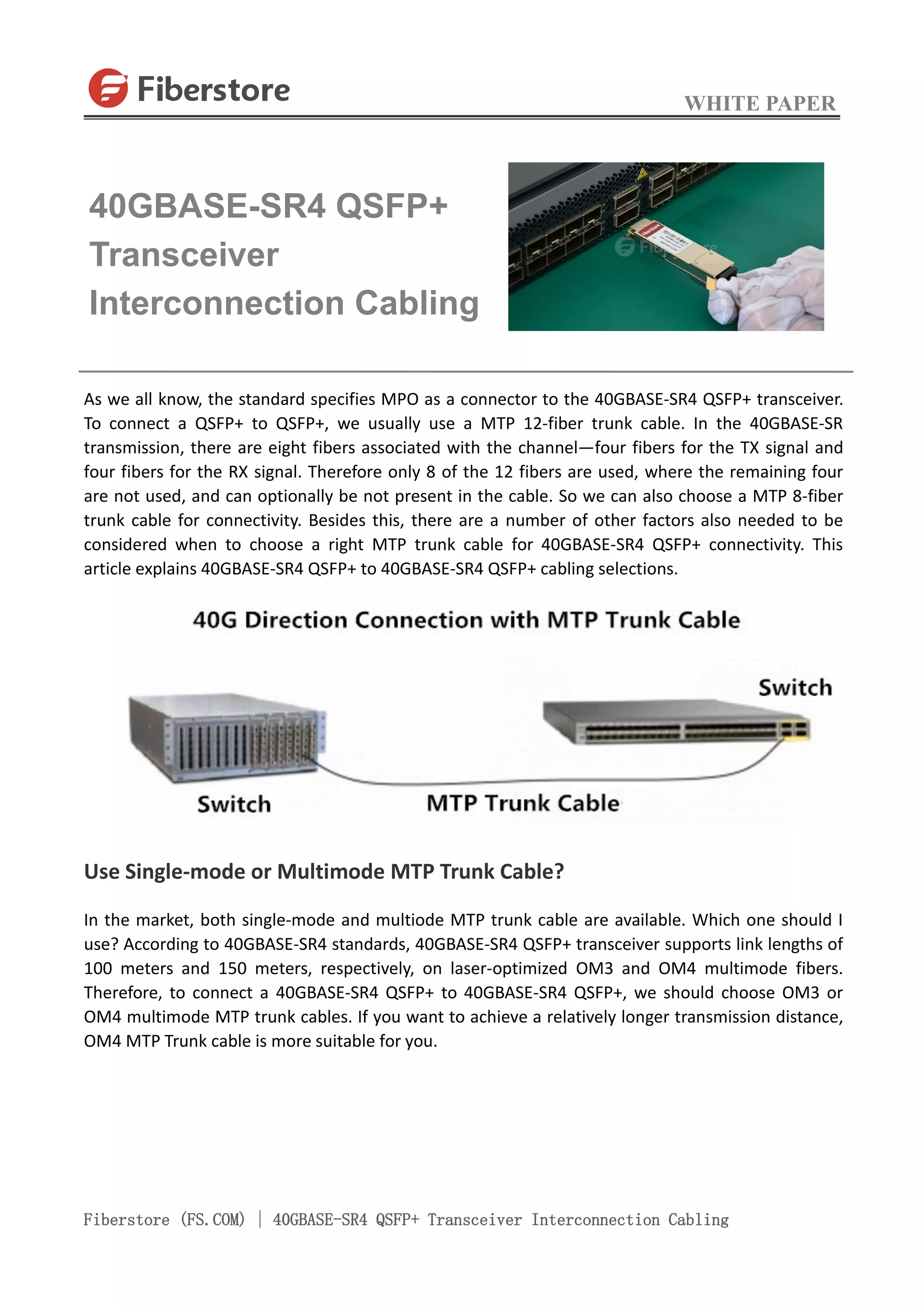 40 gbase sr4 qsfp+ transceiver interconnection cabling | PDF