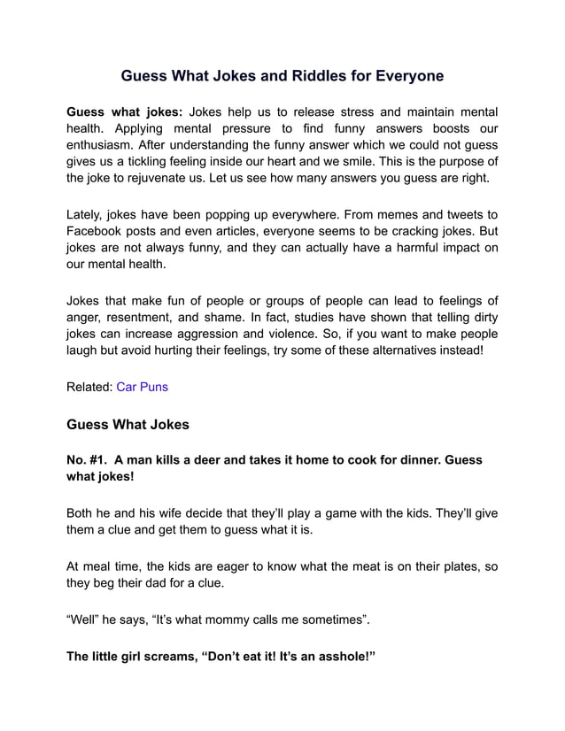 40 Guess What Jokes and Riddles for Everyone (1).pdf | Food & Drink