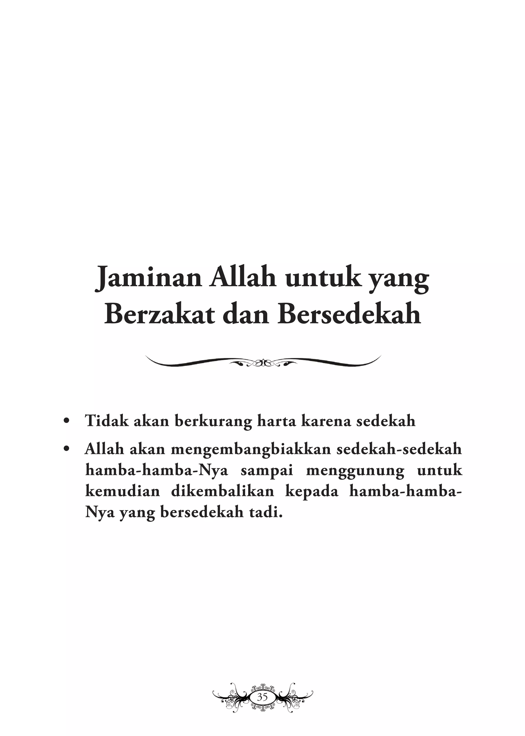 40 hadis keutamaan bersedekah dan berzakat | PDF