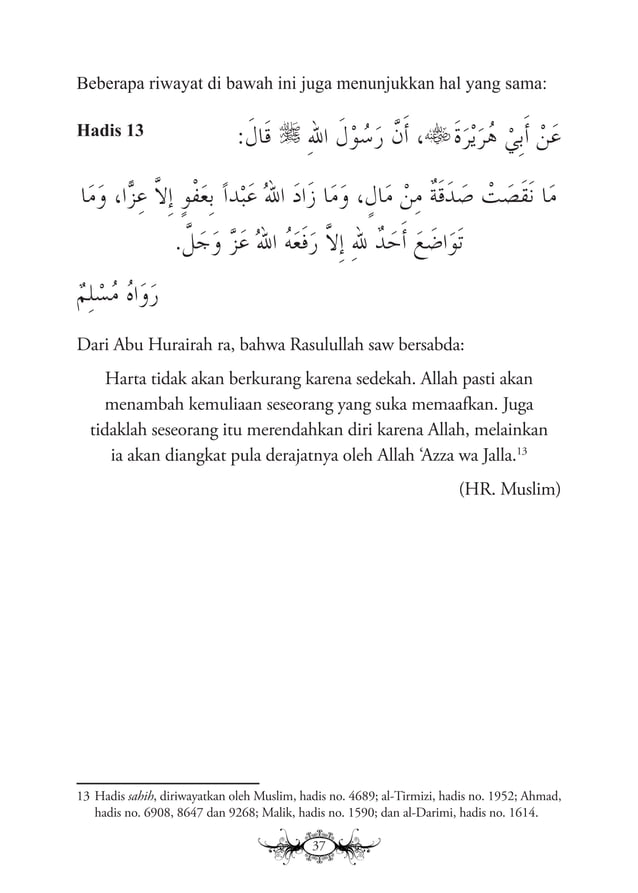 40 hadis keutamaan bersedekah dan berzakat | PDF