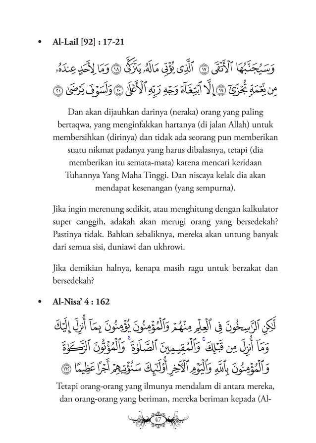 40 hadis keutamaan bersedekah dan berzakat | PDF