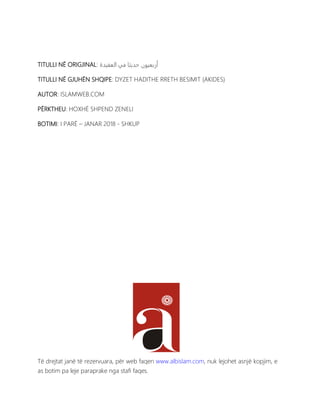 40 hadithe rreth besimit | PDF