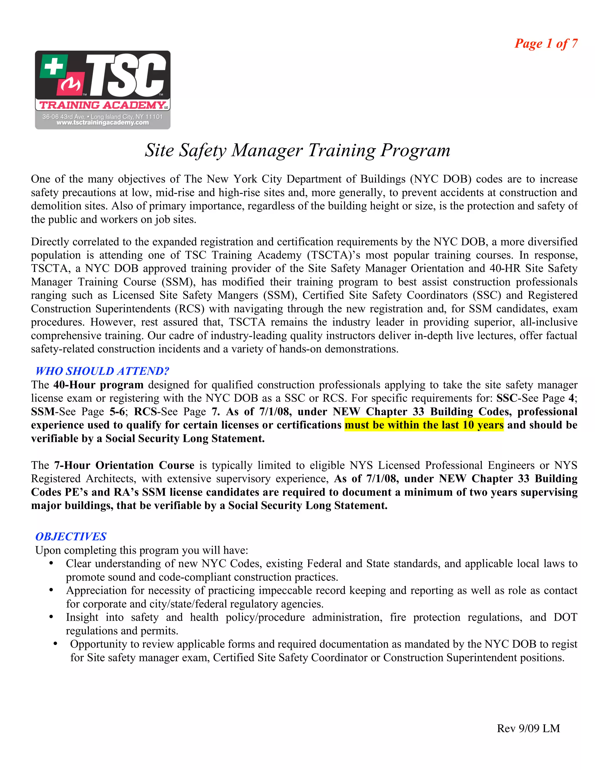 40 Hr Ssm Training Rev 10 09 | PDF