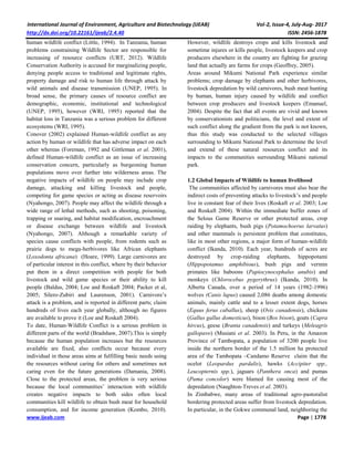 Human Wildlife Conflicts to communities surrounding Mikumi National ...