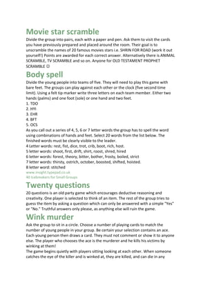 40 icebreakers for small groups | PDF