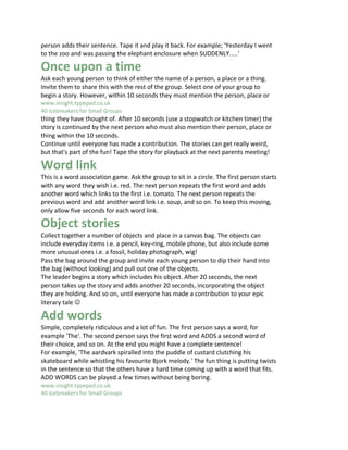 40 icebreakers for small groups | PDF