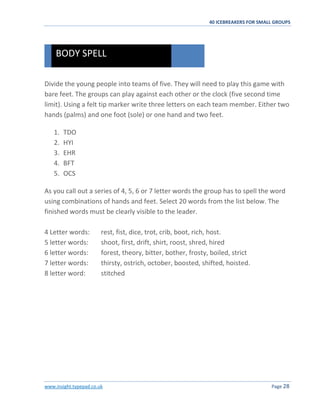 40 icebreakers for_small_groups | PDF