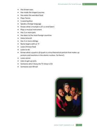 40 icebreakers for_small_groups | PDF