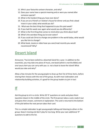 40 icebreakers for_small_groups | PDF