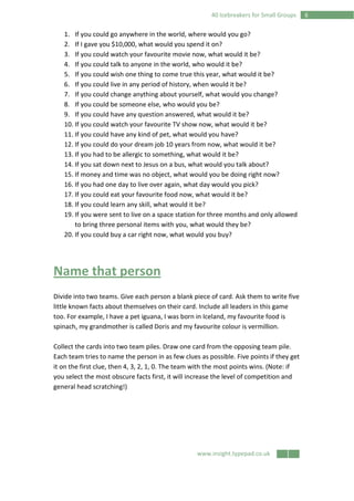 40 icebreakers for_small_groups | PDF