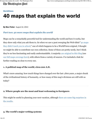 40 maps that explain the world the washington post | PDF