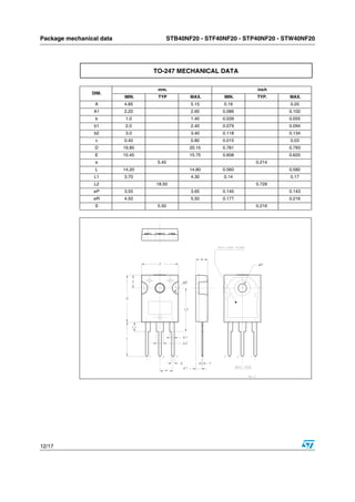 Original N-CHANNEL MOSFET STF40NF20 40NF20 40N20 40A 200V TO-220 New ST ...