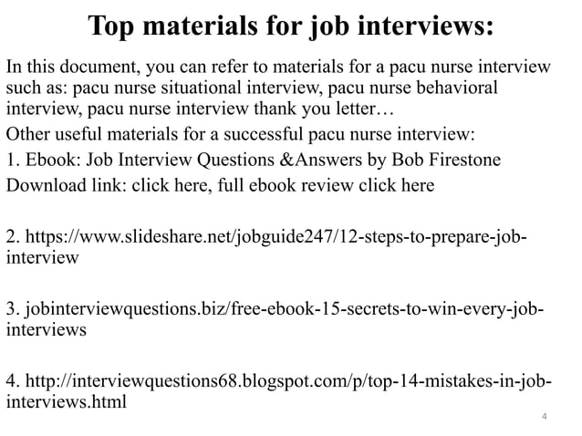 40 pacu nurse interview questions and answers pdf | PPTX | Resume ...