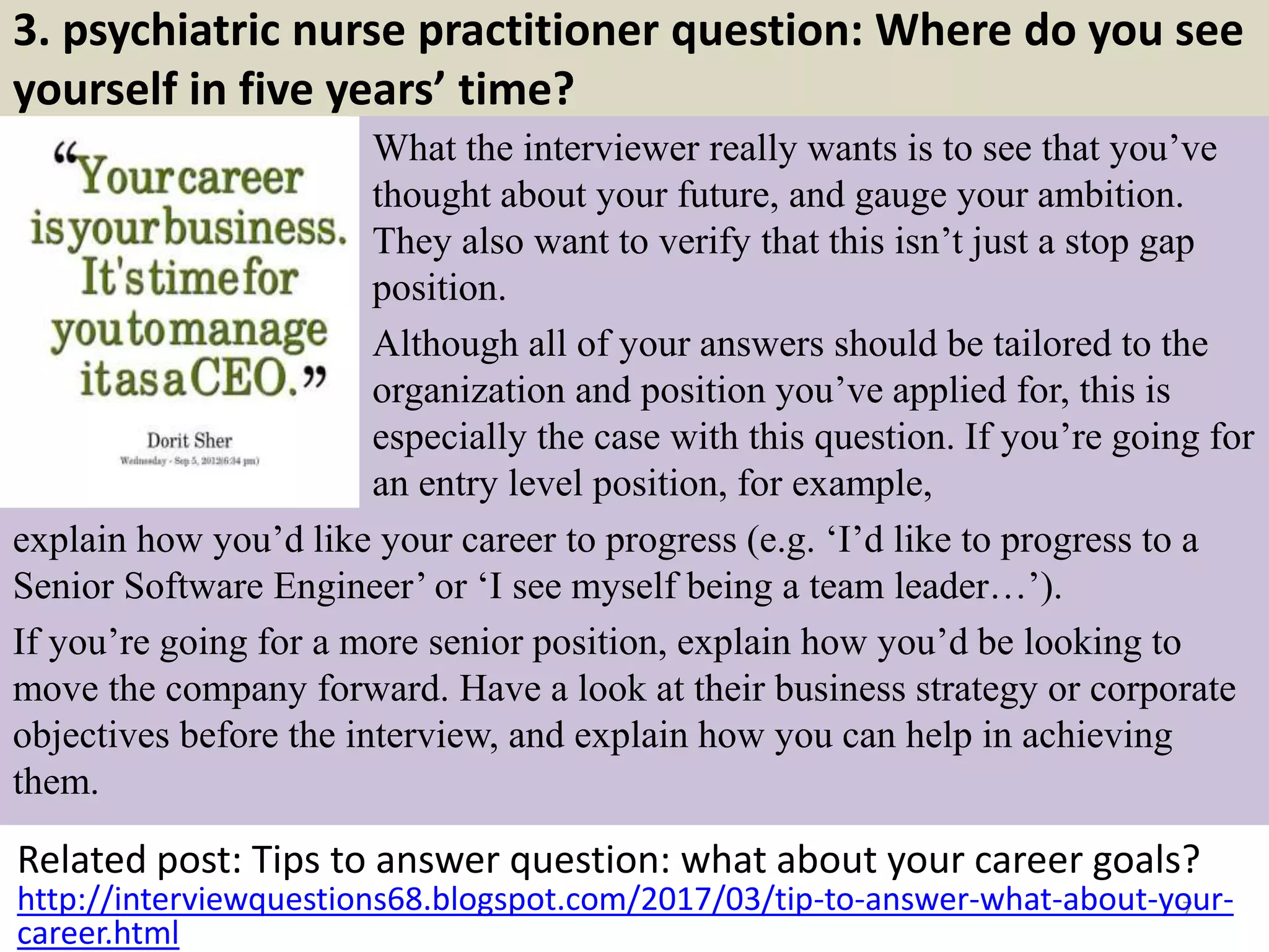 40 psychiatric nurse practitioner interview questions and answers pdf ...