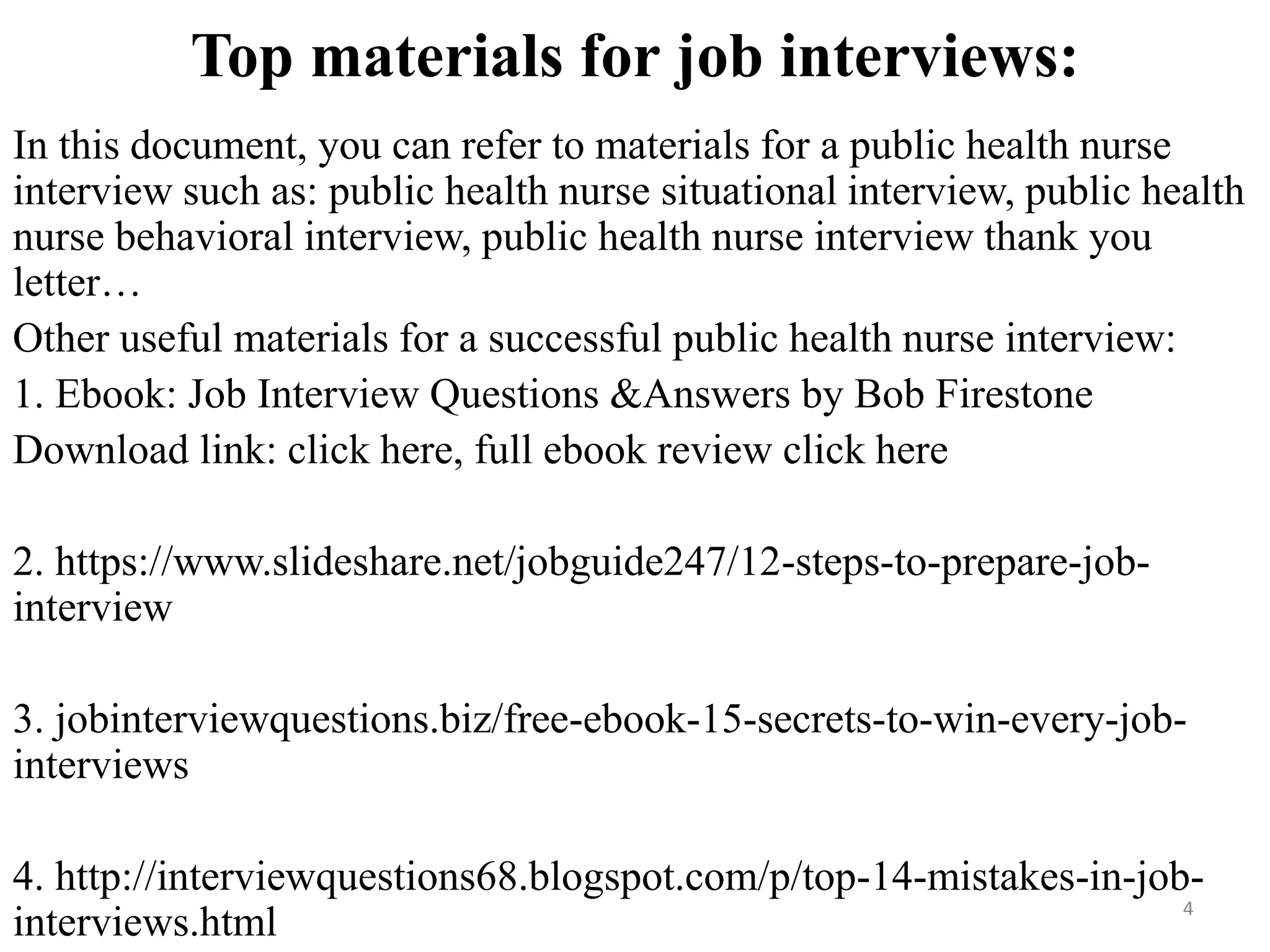 40 public health nurse interview questions and answers pdf | PPTX