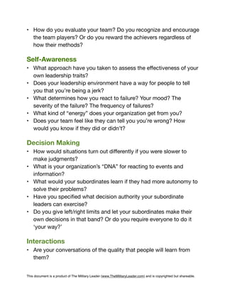 40 Questions that Will Challenge Your Leadership [from The Military ...