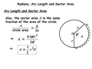 40 Radians, Arc length and Sector area.ppt