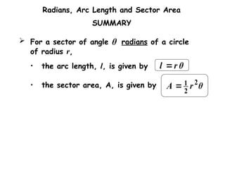 40 Radians, Arc length and Sector area.ppt