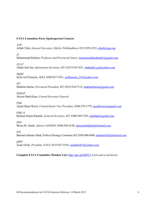 40 Recommendations for FATA Elections Reforms by Tribal Leaders (14 ...