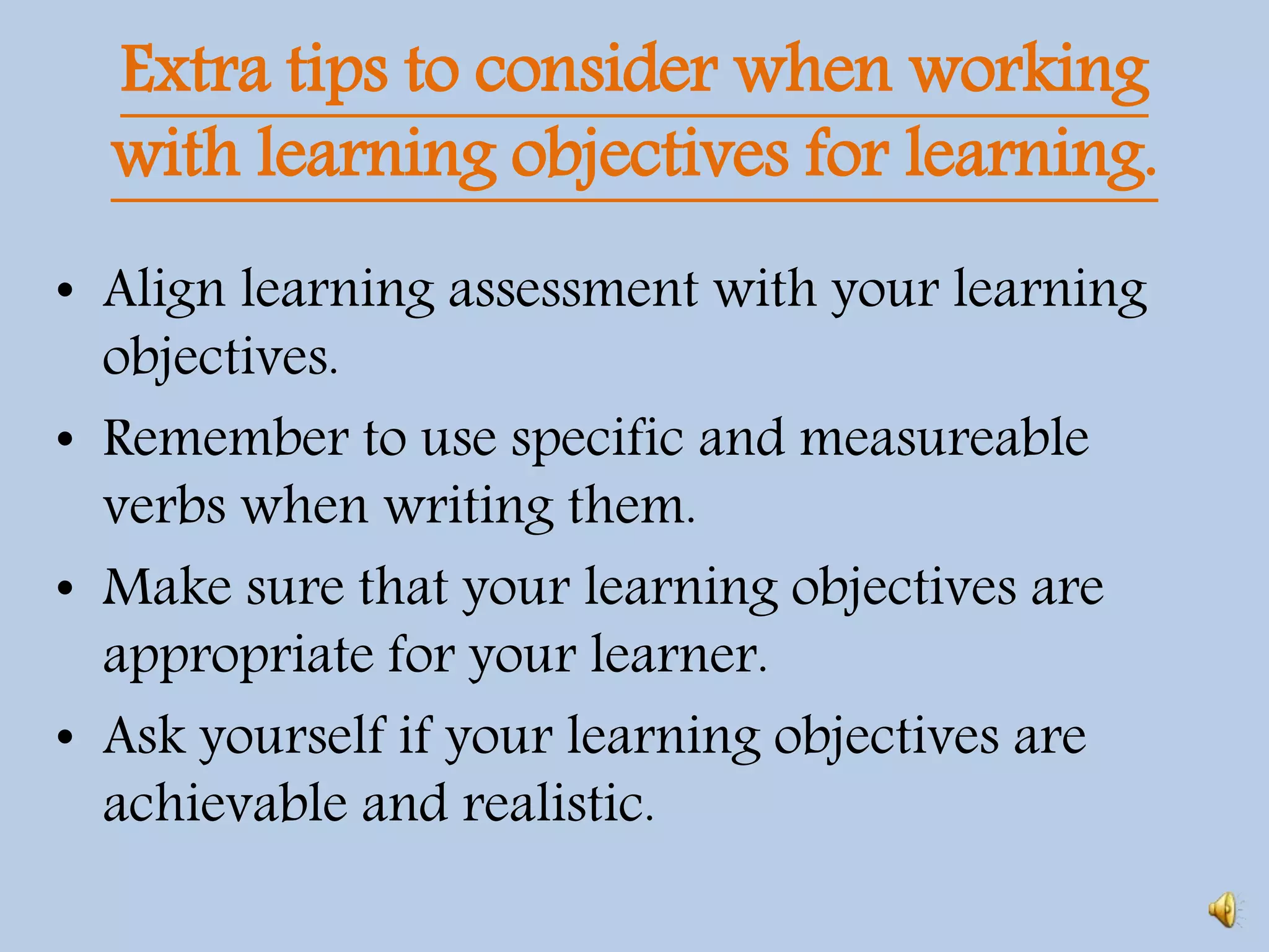 Writing Learning Objectives | PPT