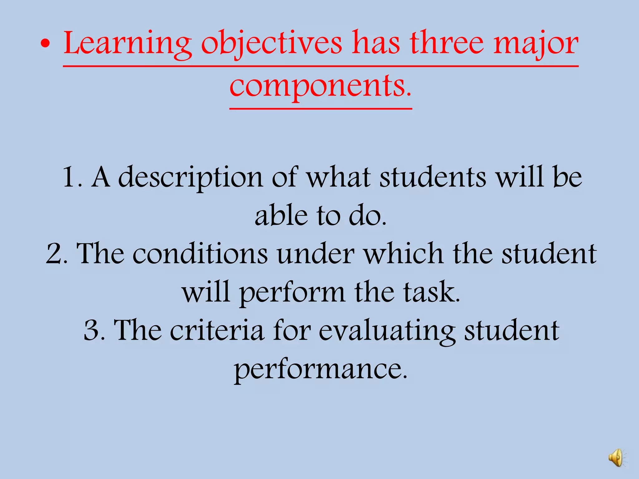 Writing Learning Objectives | PPT
