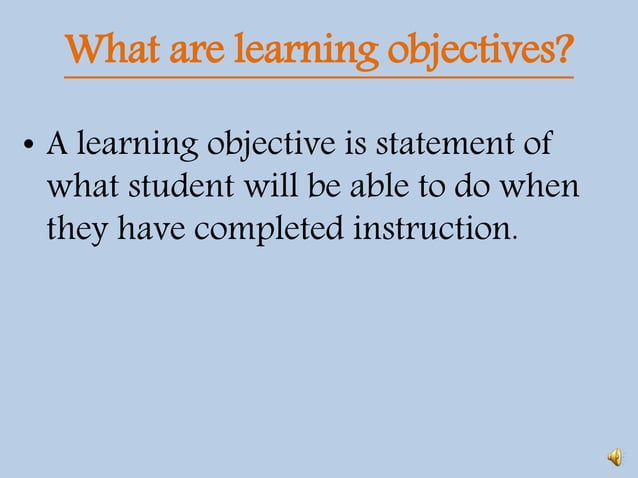 Writing Learning Objectives | PPT