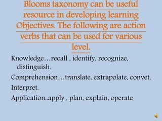 Writing Learning Objectives | PPT