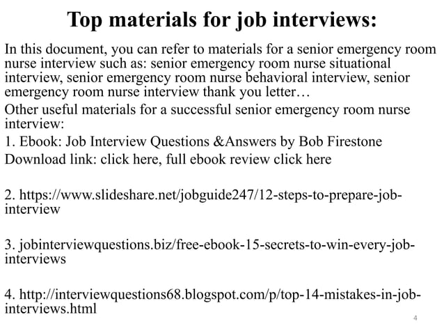 40 senior emergency room nurse interview questions and answers pdf | PPTX