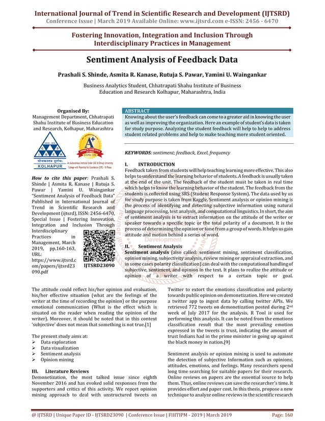 Sentiment Analysis of Feedback Data | PDF