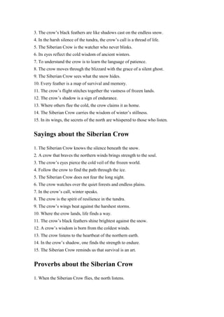 40 Siberian Crow Quotes, Sayings, and Proverbs.docx
