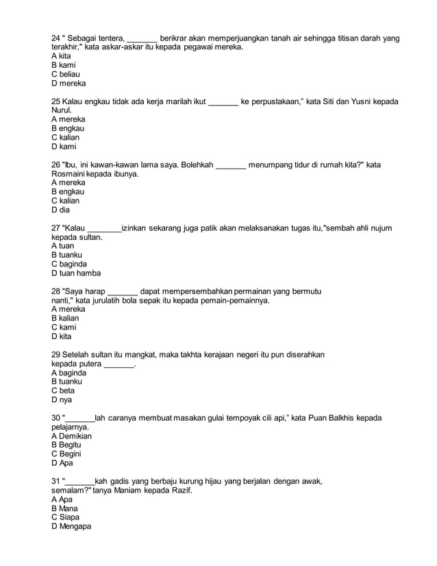 40 soalan latih tubi tatabahasa | DOCX