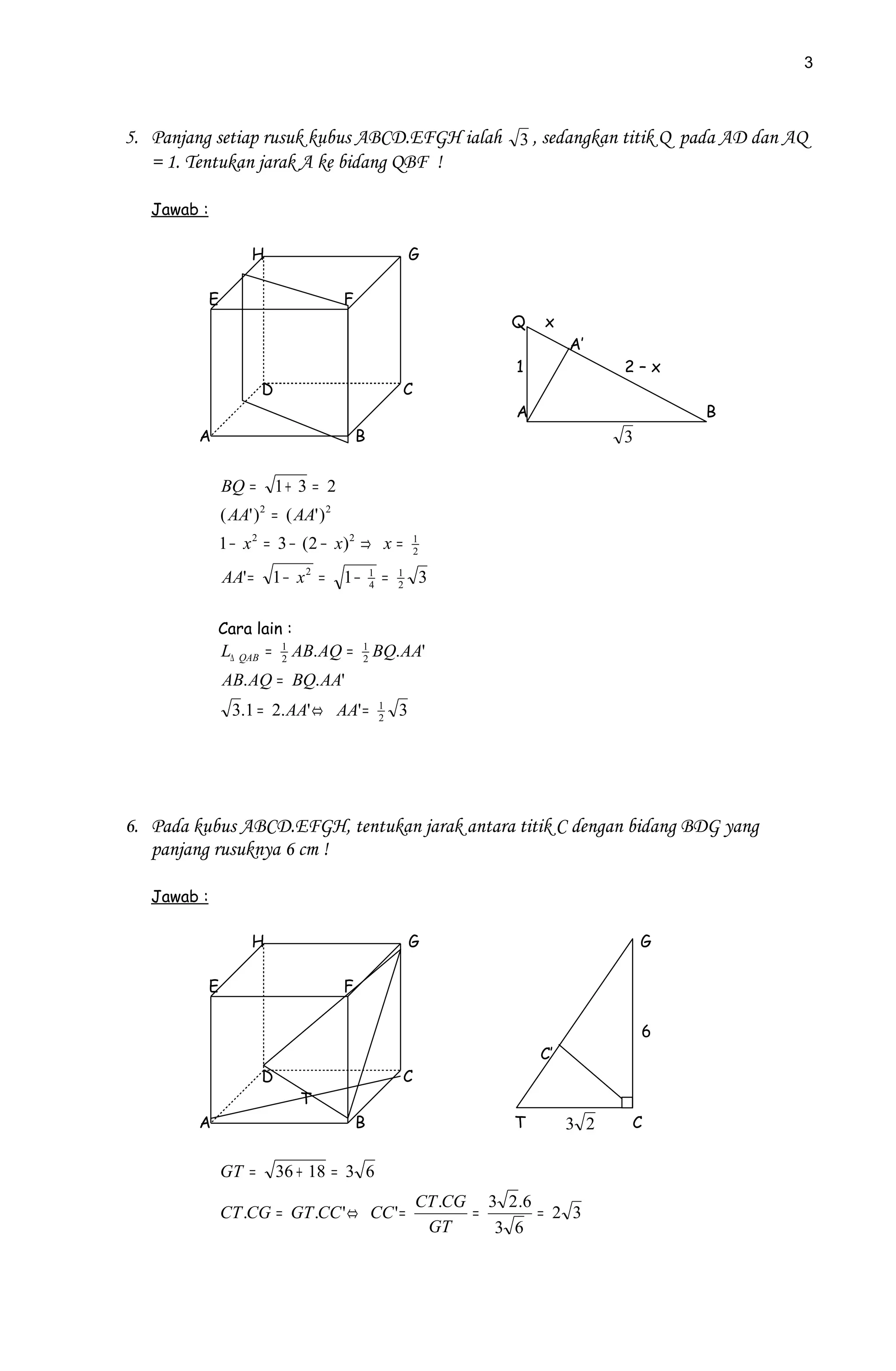40 soal dan pembahasan dimensi 3 | PDF
