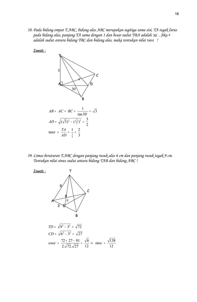 40 soal dan pembahasan dimensi 3 | PDF