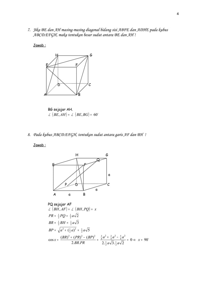 40 soal dan pembahasan dimensi 3 | PDF