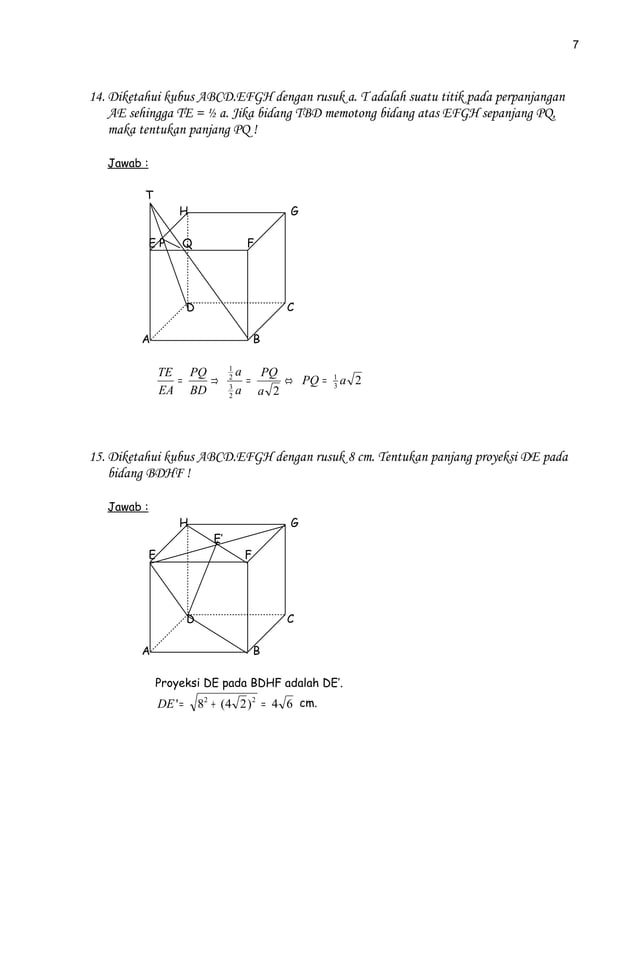 40 soal dan pembahasan dimensi 3 | PDF