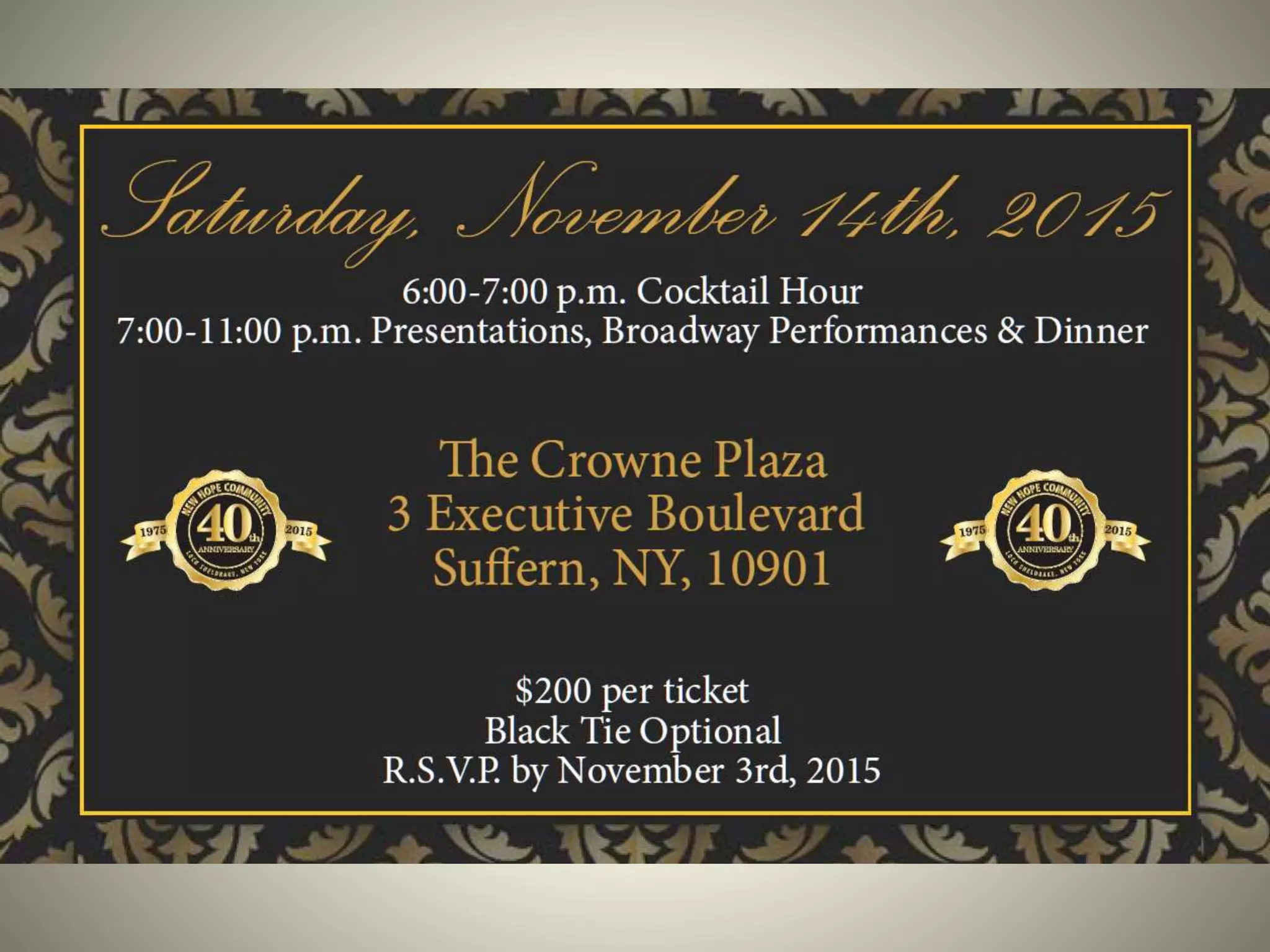 New Hope Community 40th Anniversary Legacy Gala Invitation | PPT