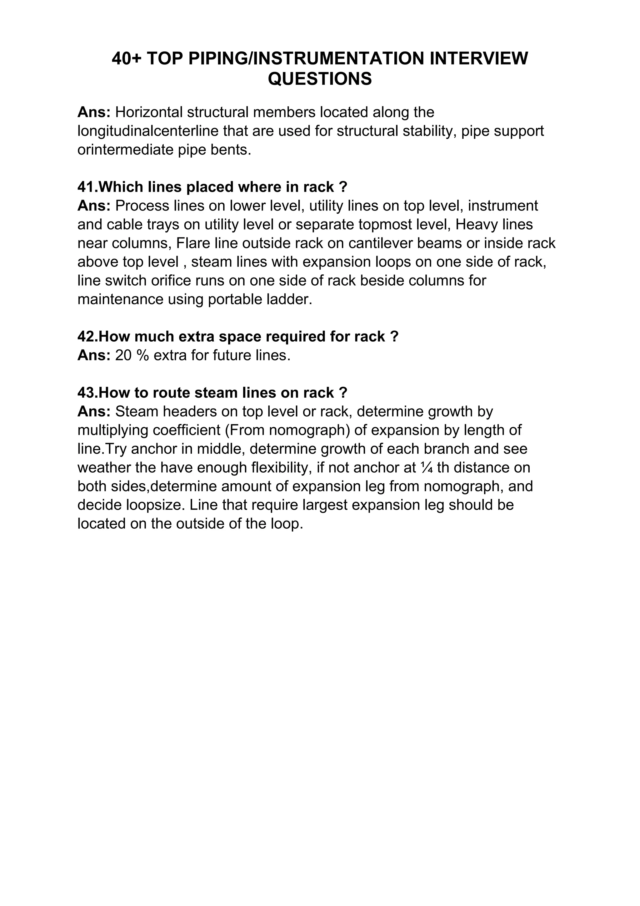 40+ TOP PIPING_INSTRUMENTATION INTERVIEW QUESTIONS.pdf