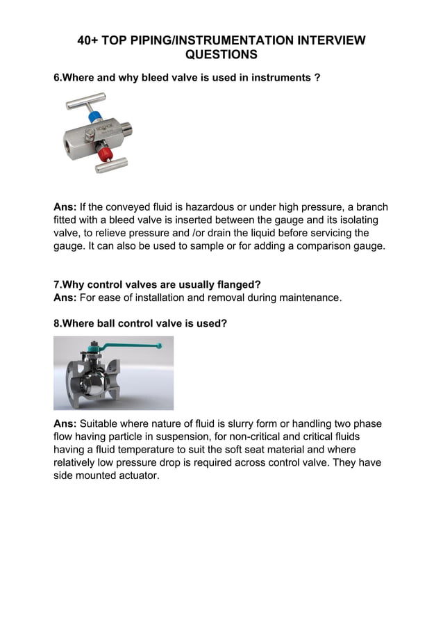 40+ TOP PIPING_INSTRUMENTATION INTERVIEW QUESTIONS.pdf