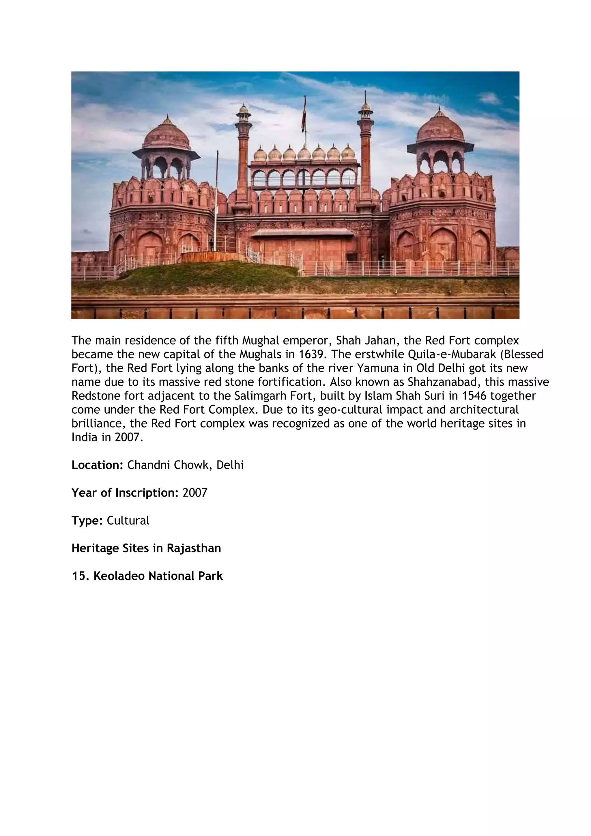 40 unesco world heritage sites in india | PDF