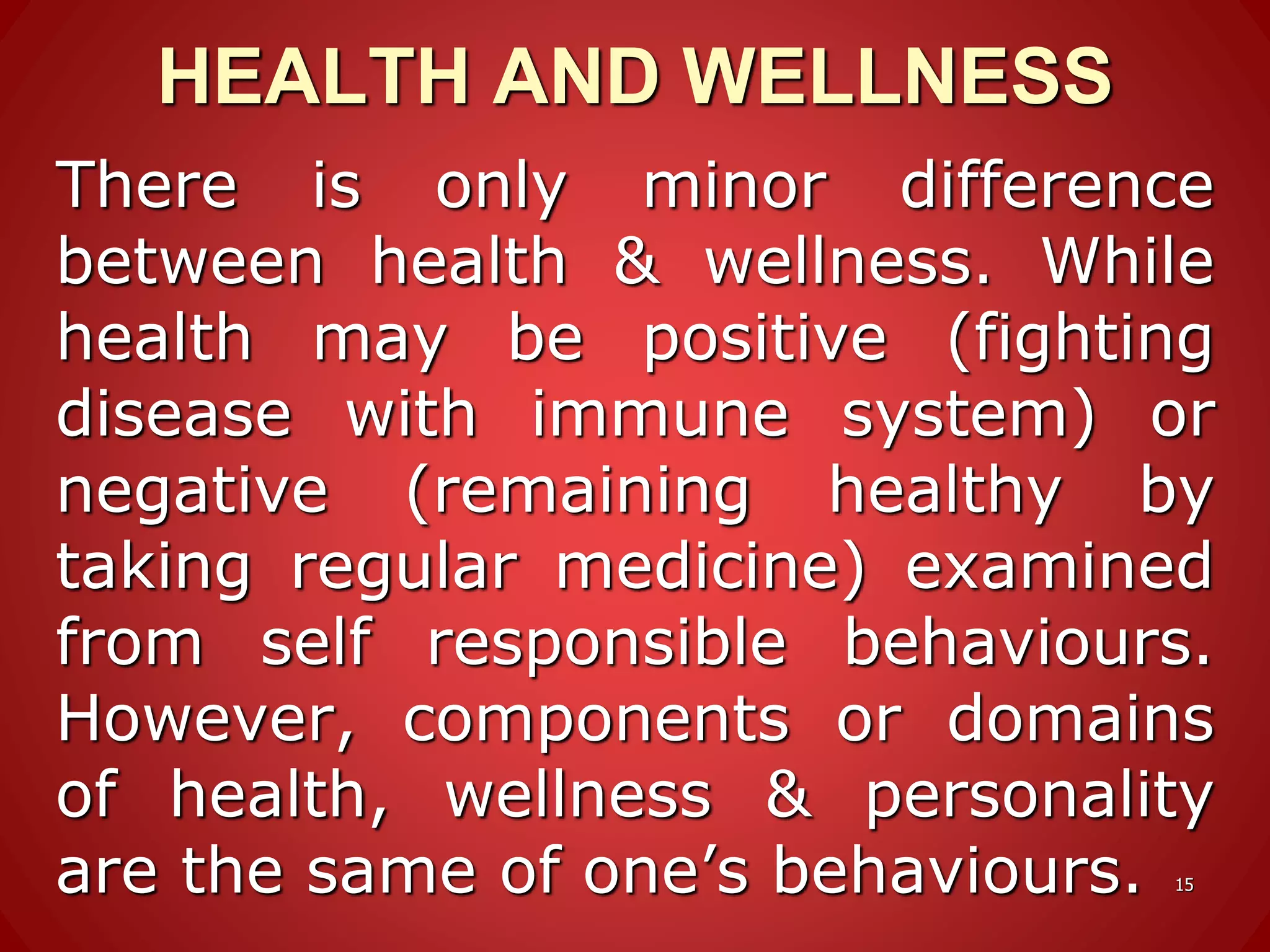 Introduction to wellness, relation of wellness adn personality and ...