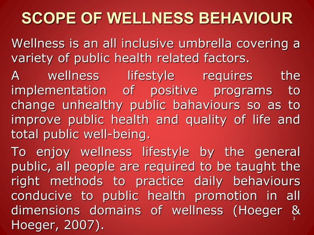 Introduction to wellness, relation of wellness adn personality and ...