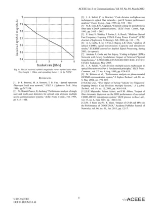 Performance Analysis of M-ary Optical CDMA in Presence of Chromatic Dispersion | PDF